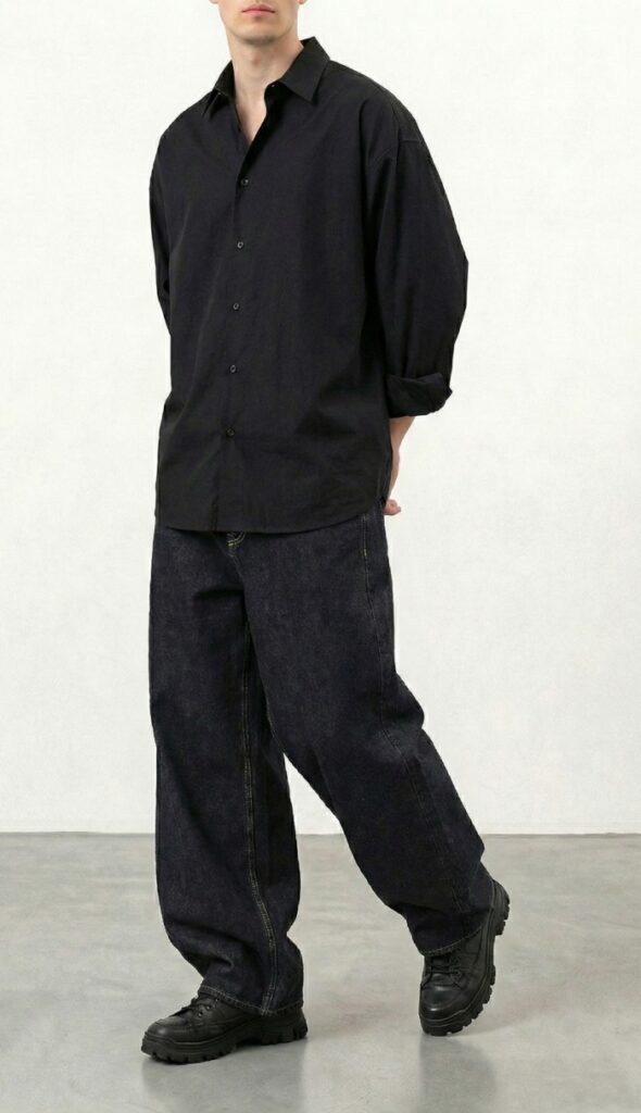 Raw Black Baggy Fit Jean | Bofrike